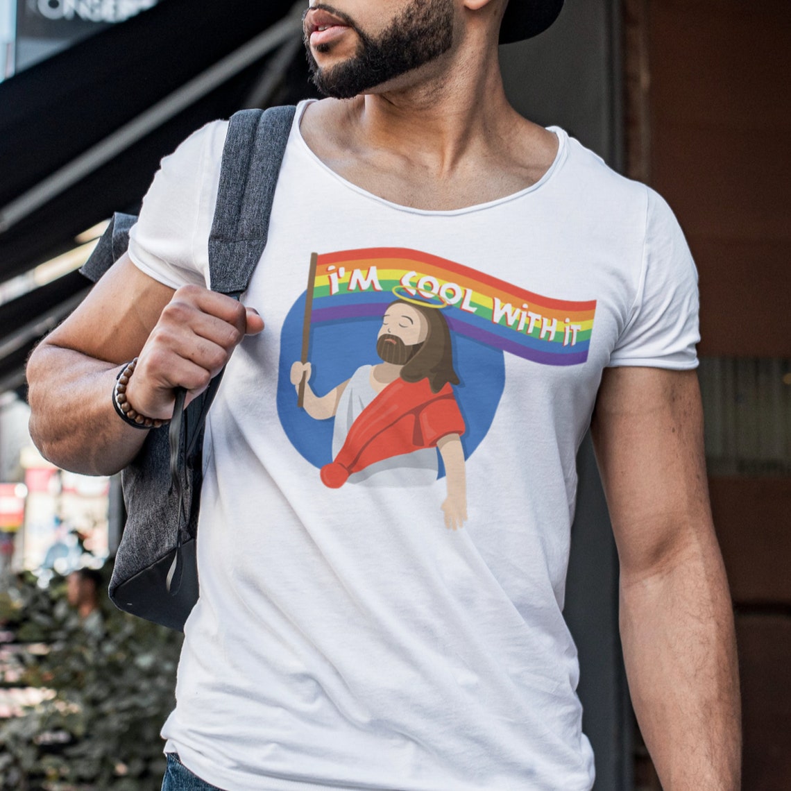 Gay Jesus I'm Cool With It LGBT Rainbow Gay Christian Pride Lesbian ...