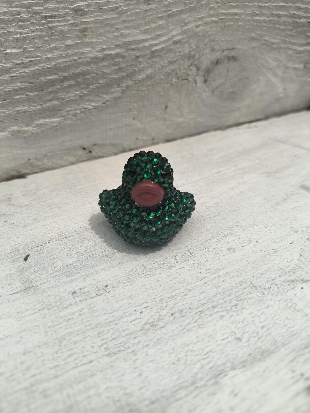 Emerald Green Bling Rhinestone Mini Rubber Duck Ducking Sparkle Duck ...