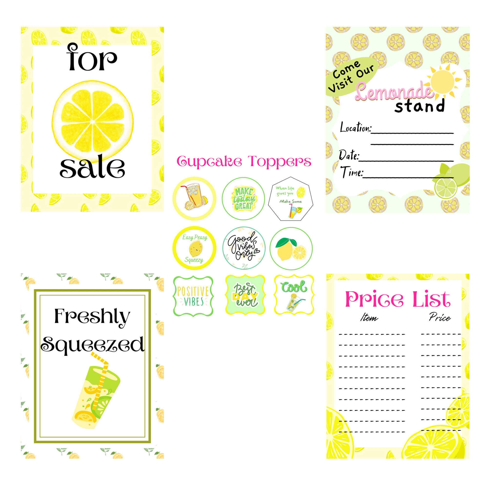 Lemonade Stand Kit Printable - Etsy