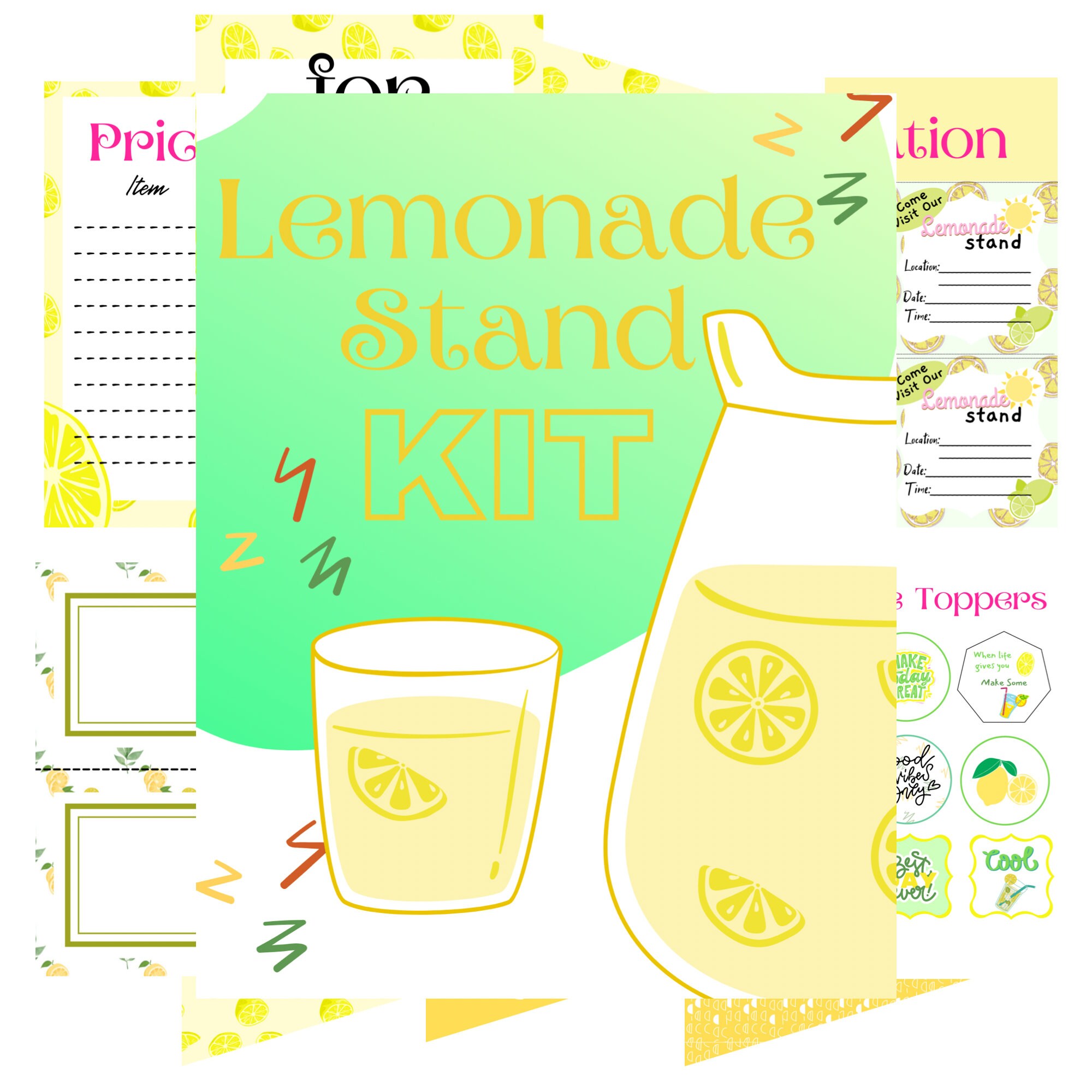 Lemonade Stand Kit Printable - Etsy