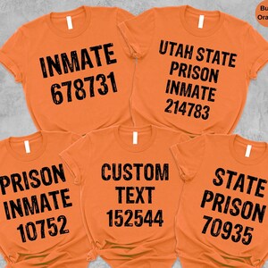 Prison Inmate Shirt, County Jail Inmate T-shirt, Halloween Matching Tee ...