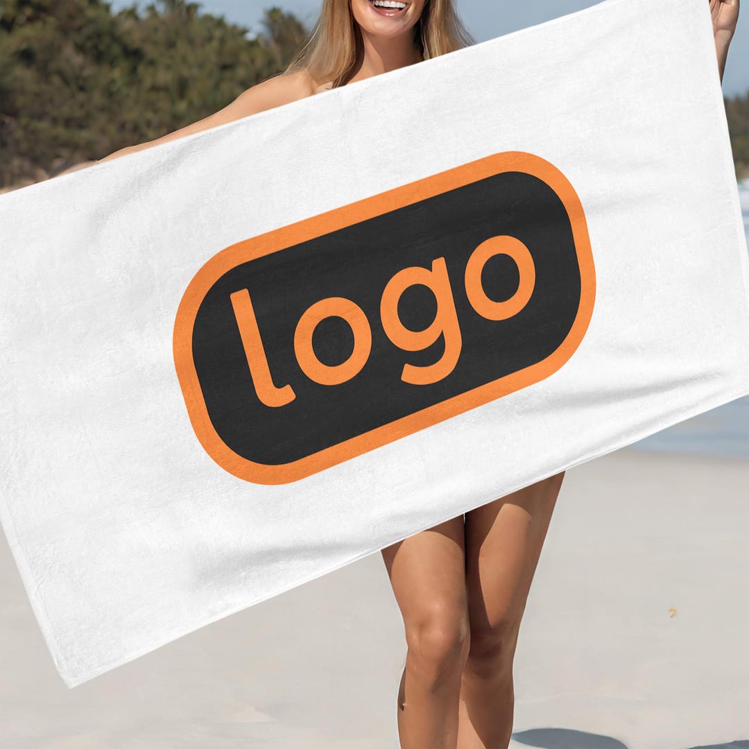 Custom Business Logo Beach Towel, Nautical Gift, Personalized Company ...