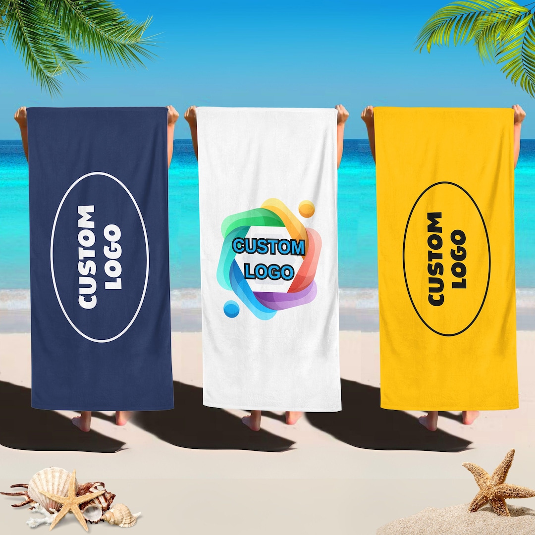 Custom Logo Beach Towel:personalized Corporate Gift - Etsy