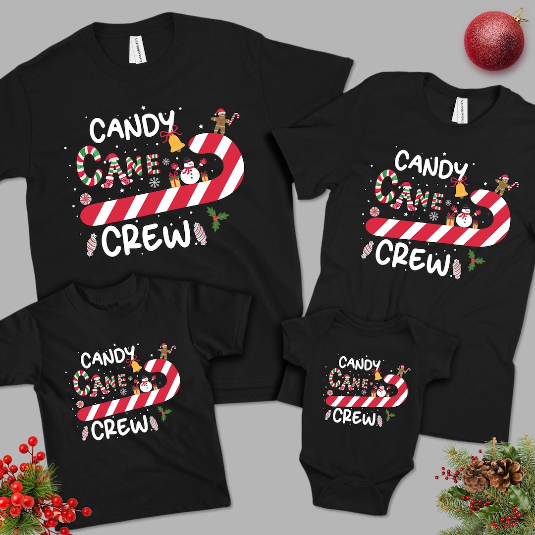 Christmas Candy Shirt, Candy Cane Crew T-shirt, Christmas Crew Tee ...