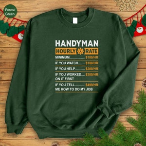 Handyman Hourly Rate Labor Day Shirt,car Guy Shirt,fathers Day Gift ...