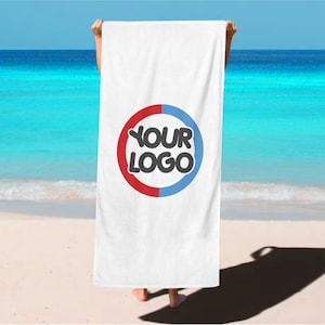 Custom Logo Beach Towel:personalized Corporate Gift - Etsy