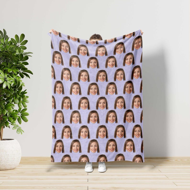 Custom Face Blanket: Personalized Photo Gift - Etsy