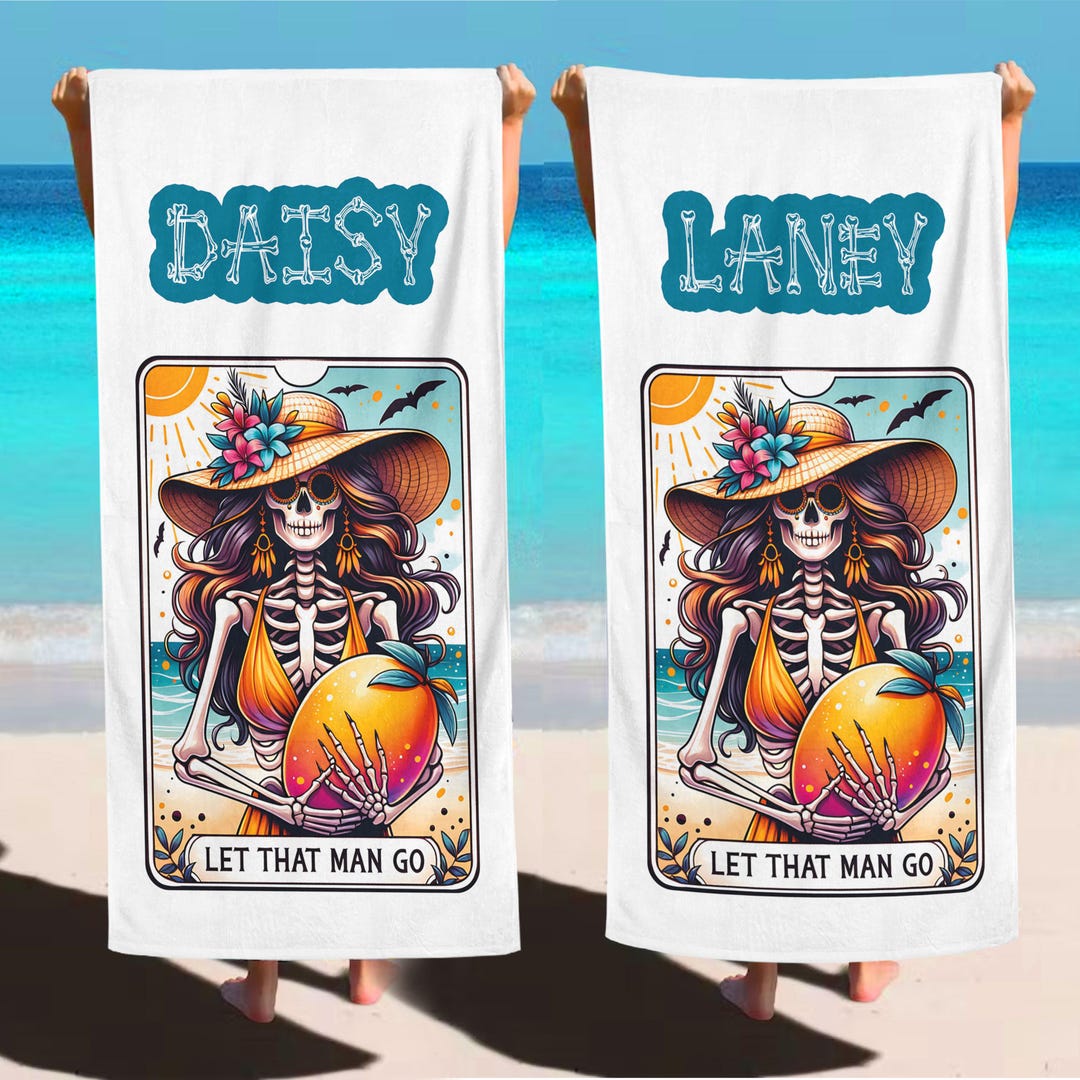 Skeleton Tarot Beach Towel, Mango Tarot Beach Towel, Summer Decor ...