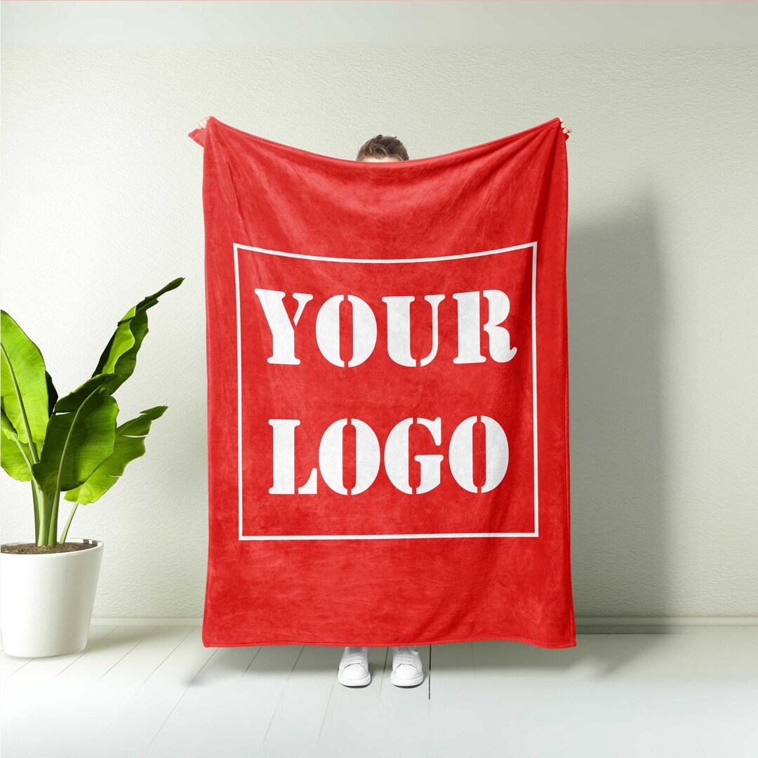 Custom Logo Blanket, Your Logo Blanket, Christmas Gift for Coworker ...