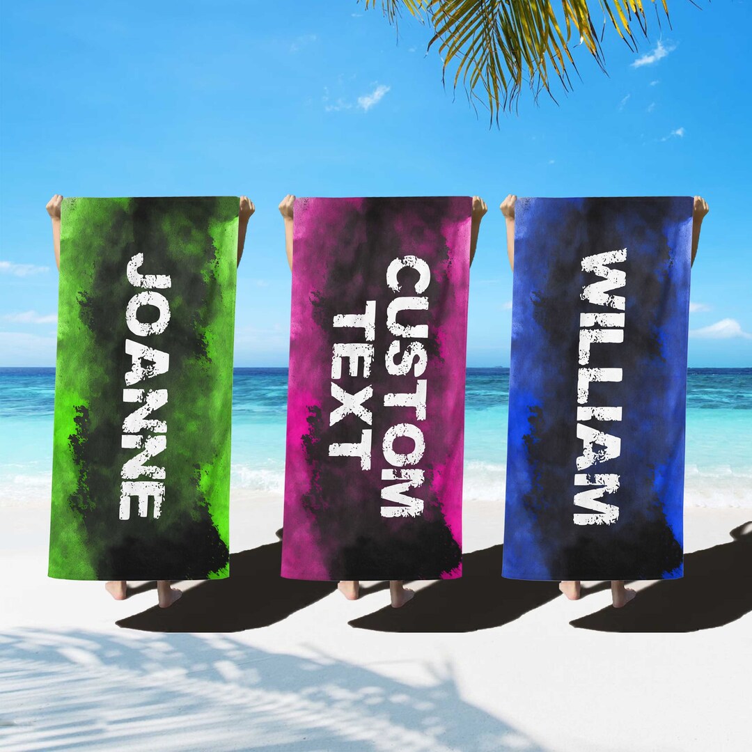 Custom Name Beach Towel, Beach Towel for Mother's Day, Sea Holiday Gift ...
