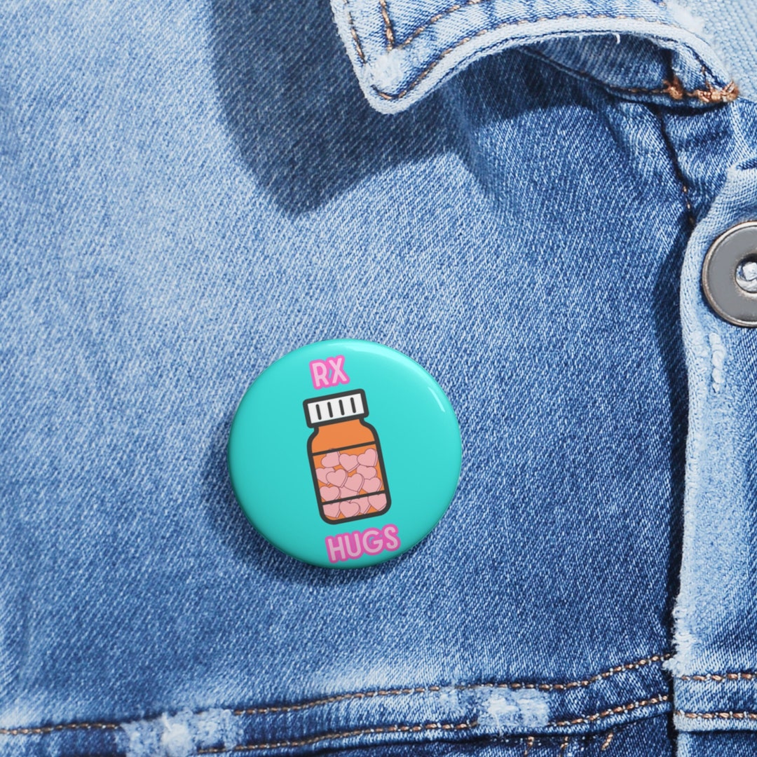 Pharmacy Button, Pill Bottle, RX Hugs - Etsy