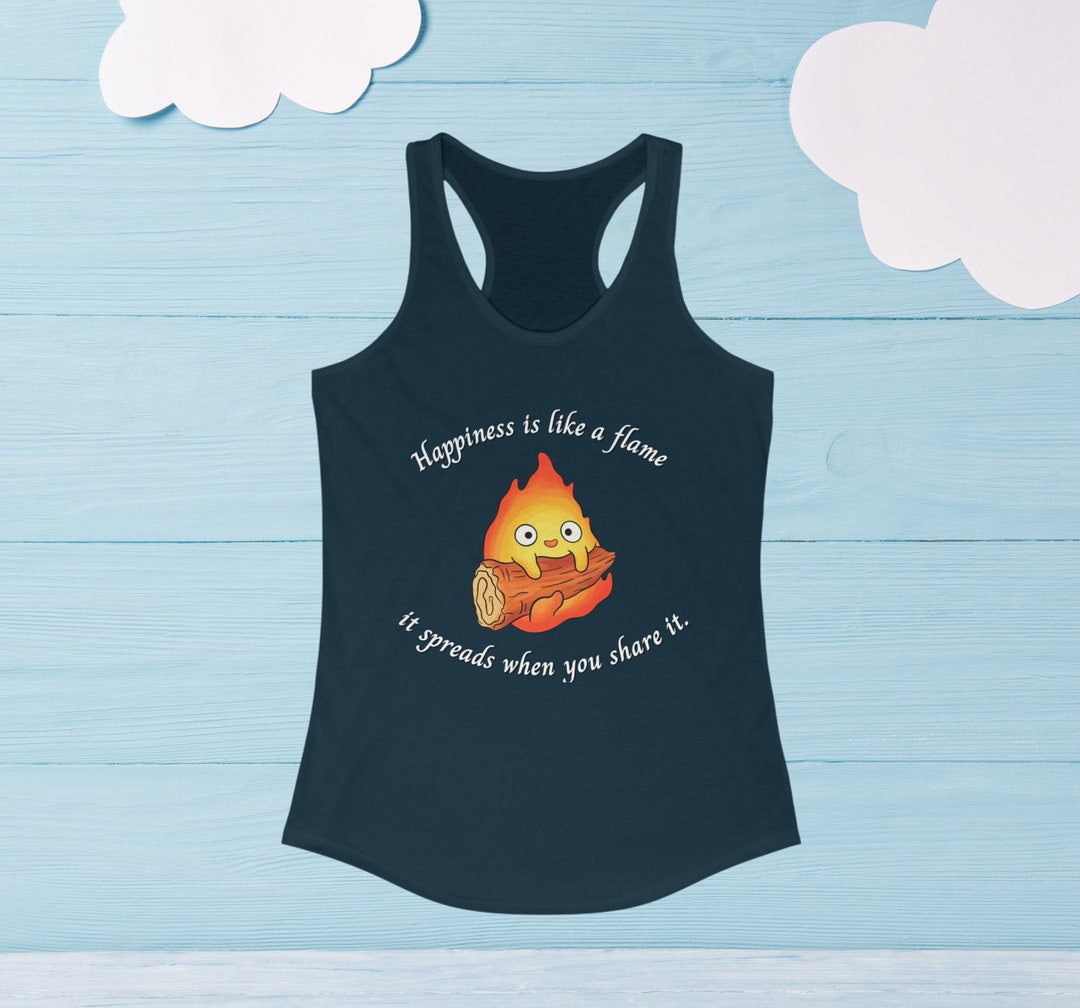 Studio Ghibli Howl's Moving Castle Calcifer Shirt, Women's Anime ...