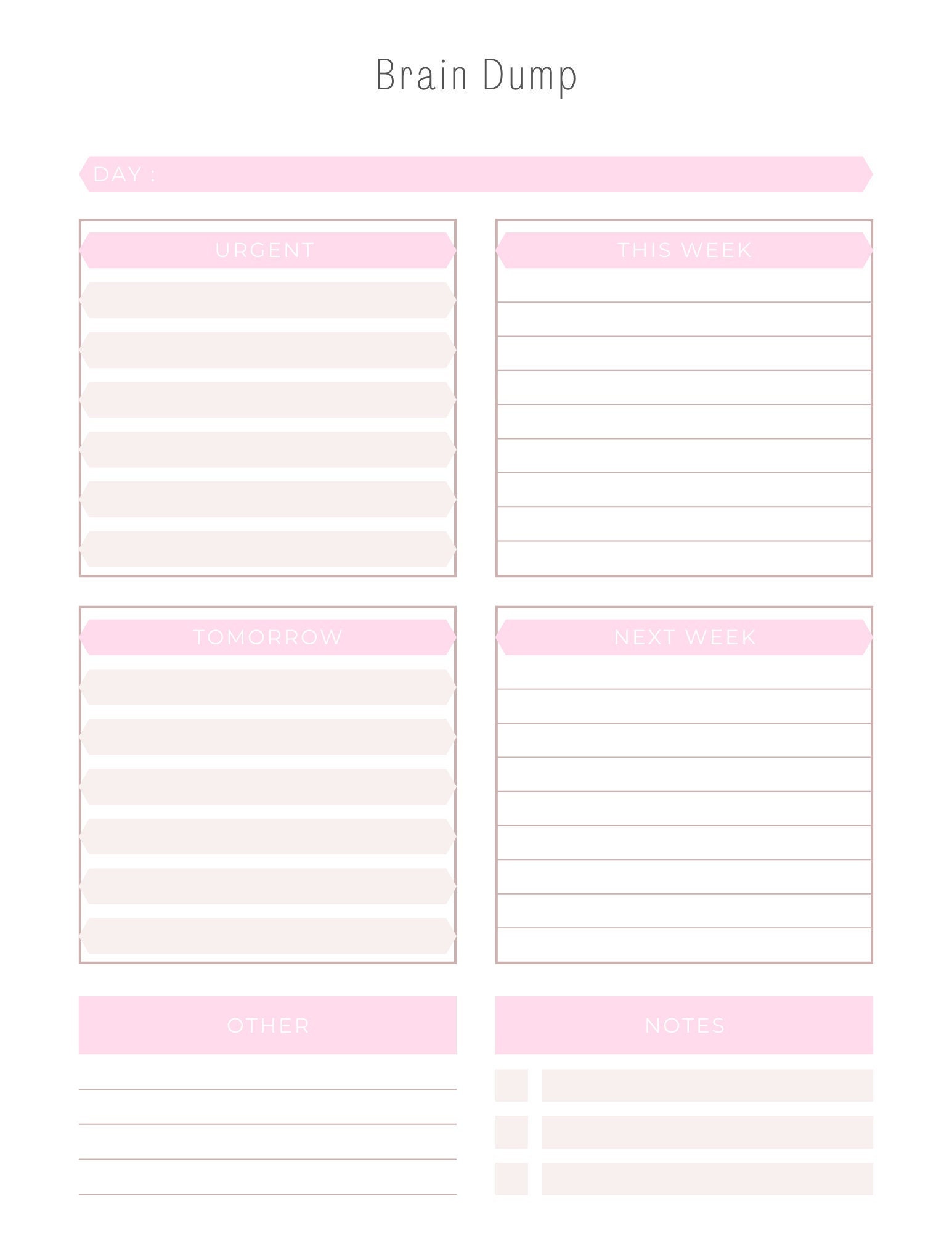 Cute Pink Printable Planner Page Digital Download Planner - Etsy