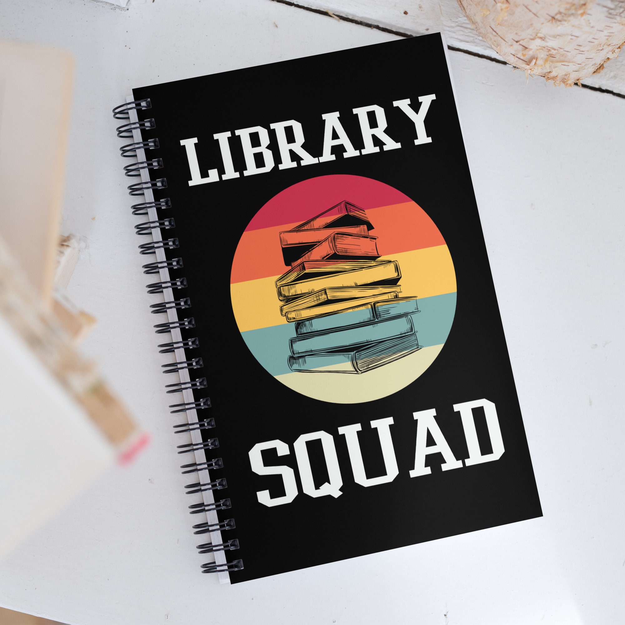 Library Squad Spiral Notebook, Book Nerd Notebook, Reading Lover Note ...
