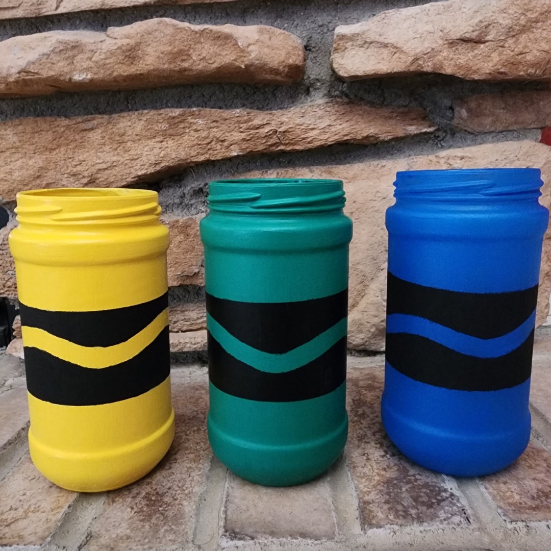 Painted Crayon Jars | Recycled | Teacher Gift | Eco Friendly | Teacher ...