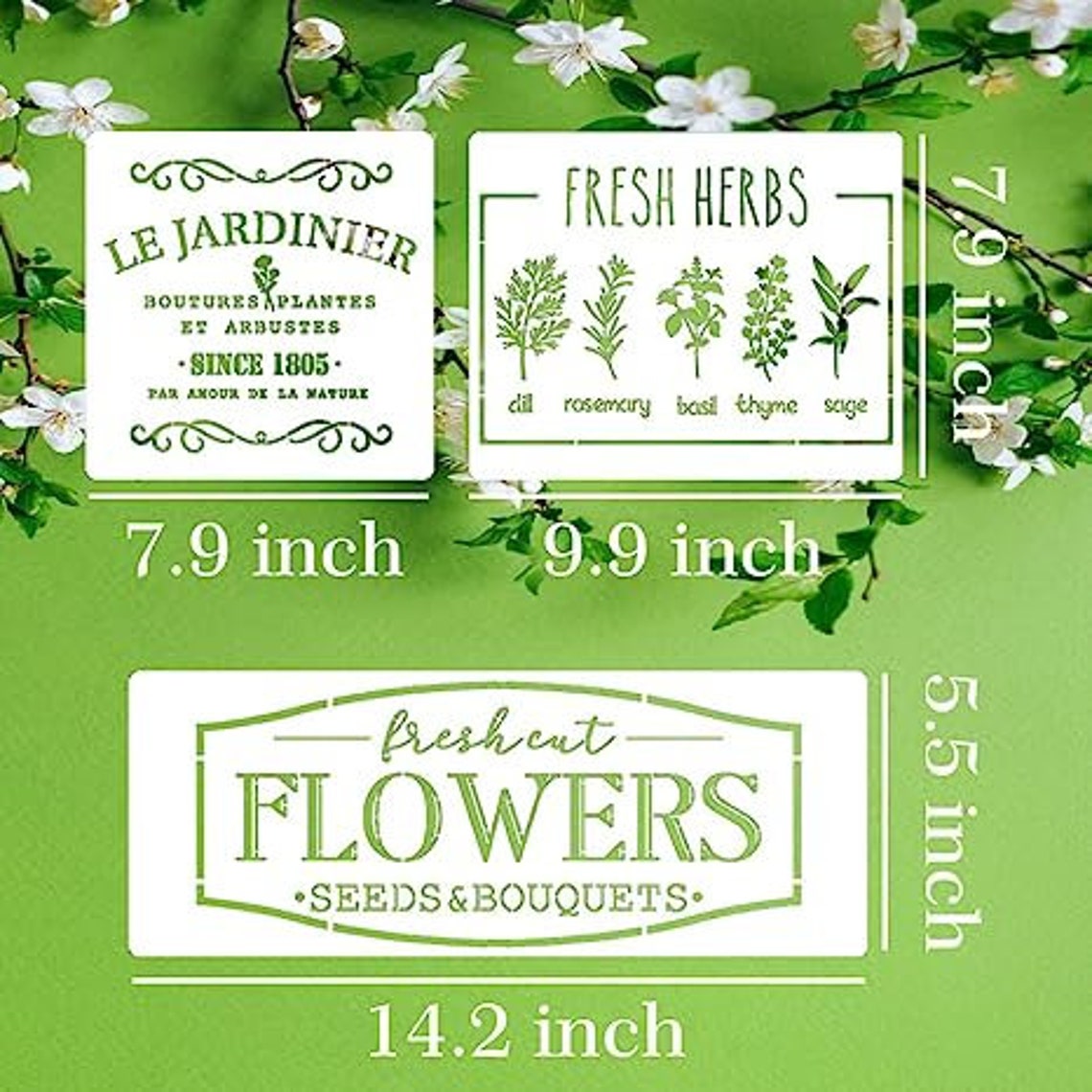 Flower Market Stencils Spring Flower Stencils Farmhouse Stencils for ...
