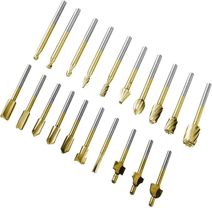 10pcs HSS Router Carbide Engraving Bits & 10pcs Router Bits, 1/8" (3mm ...