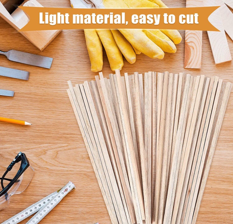 Balsa Square Wooden Dowels Rods 12 Inch Long Unfinished Wooden Dowel ...