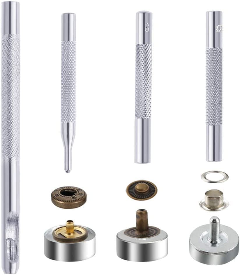 400pc Set/ 4 Style Snap Fasteners Kit : Leather Rivets, Eyelets ...