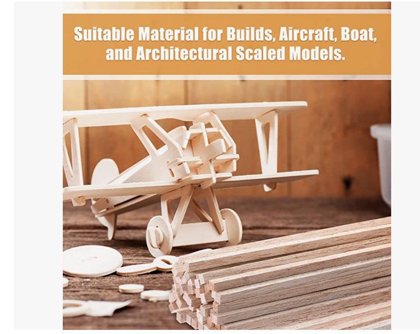 Balsa Square Wooden Dowels Rods 12 Inch Long Unfinished Wooden Dowel ...