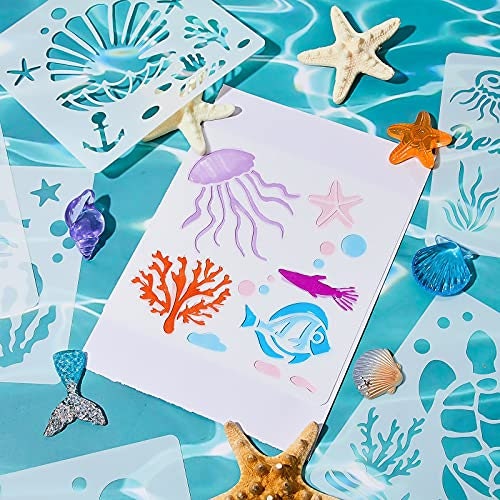 30 Ocean Creature Stencils: DIY Templates for Scrapbooking, Drawing ...