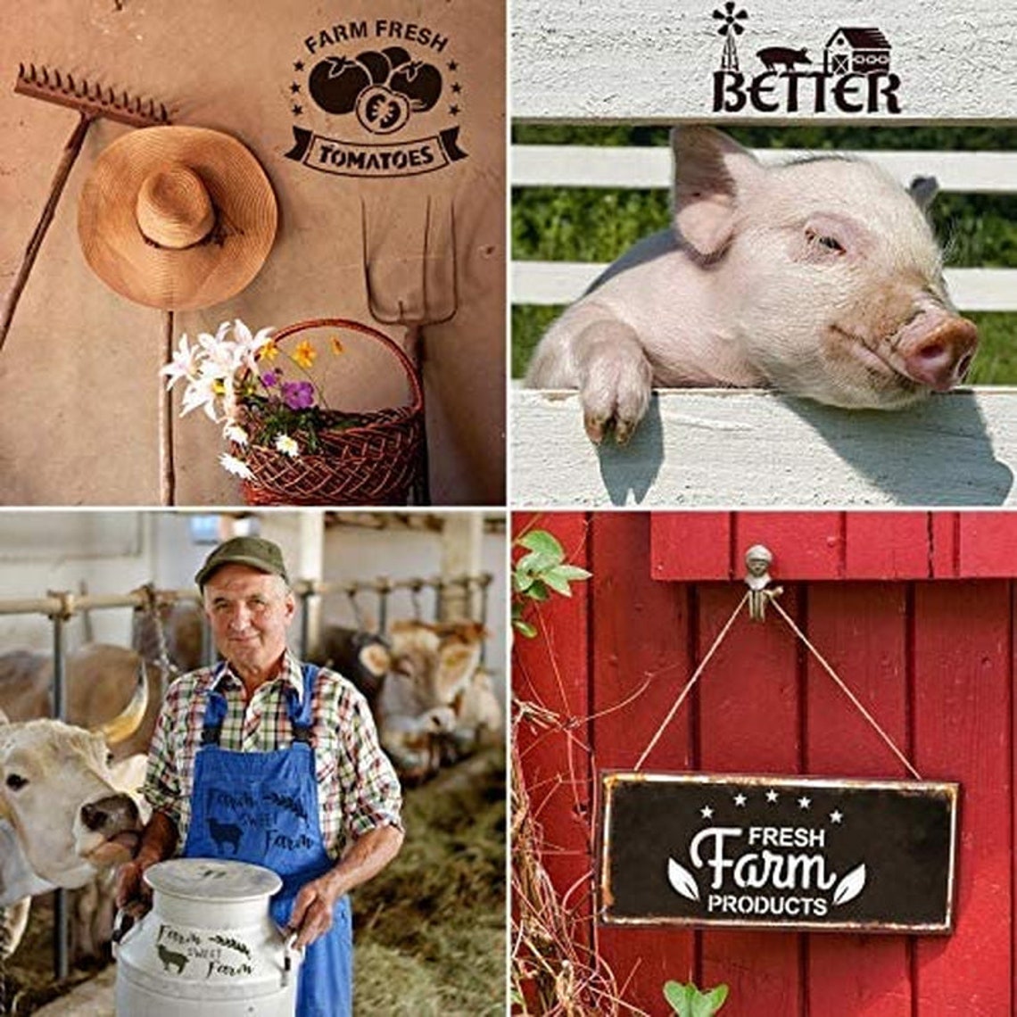 20pcs Reusable Farmhouse Painting Stencils Farm Theme Drawing - Etsy
