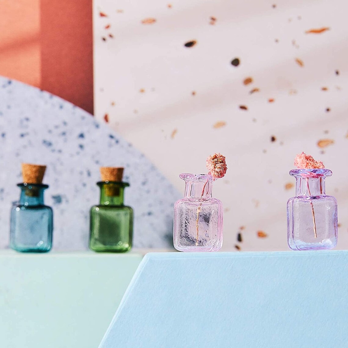 18pcs Colored Tiny Glass Jars, Spell Jars, Mini Potion Bottles W/ Cork ...