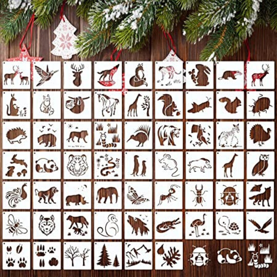60 Pcs Stencil Set for Painting Reusable Stencils for Walls, DIY Crafts ...