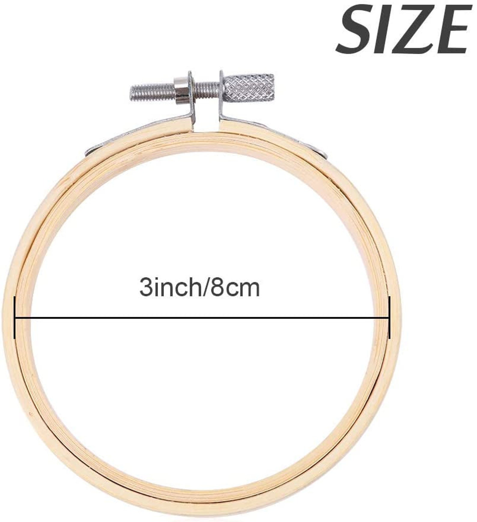 12 Pcs 3 Inch Wooden Round Embroidery Hoops, Adjustable Bamboo Circle ...