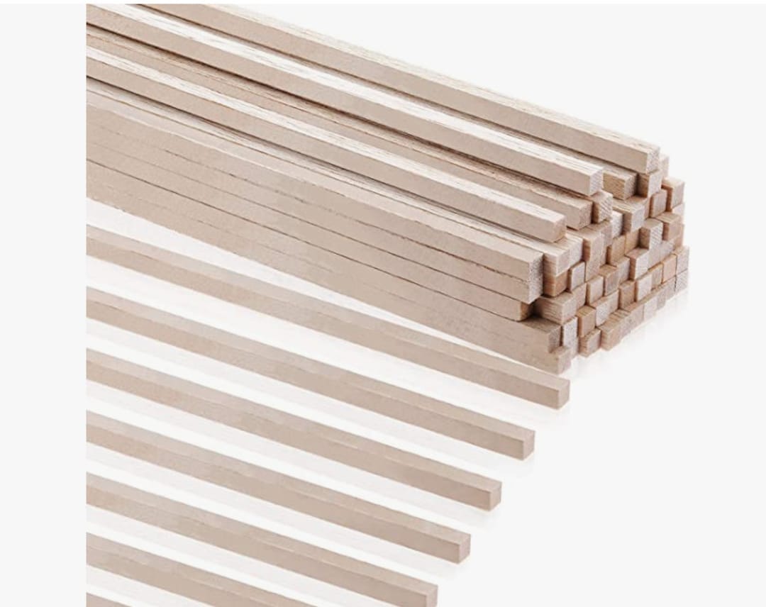 Balsa Square Wooden Dowels Rods - 12 Inch Long Unfinished Wooden Dowel ...