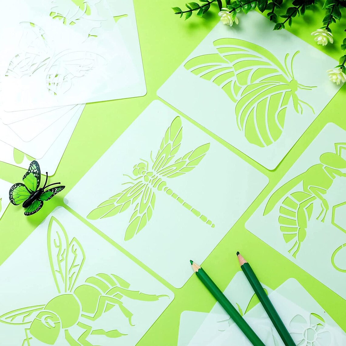 Reusable Spring & Summer Insects DIY Stencils for Painting, Crafting ...