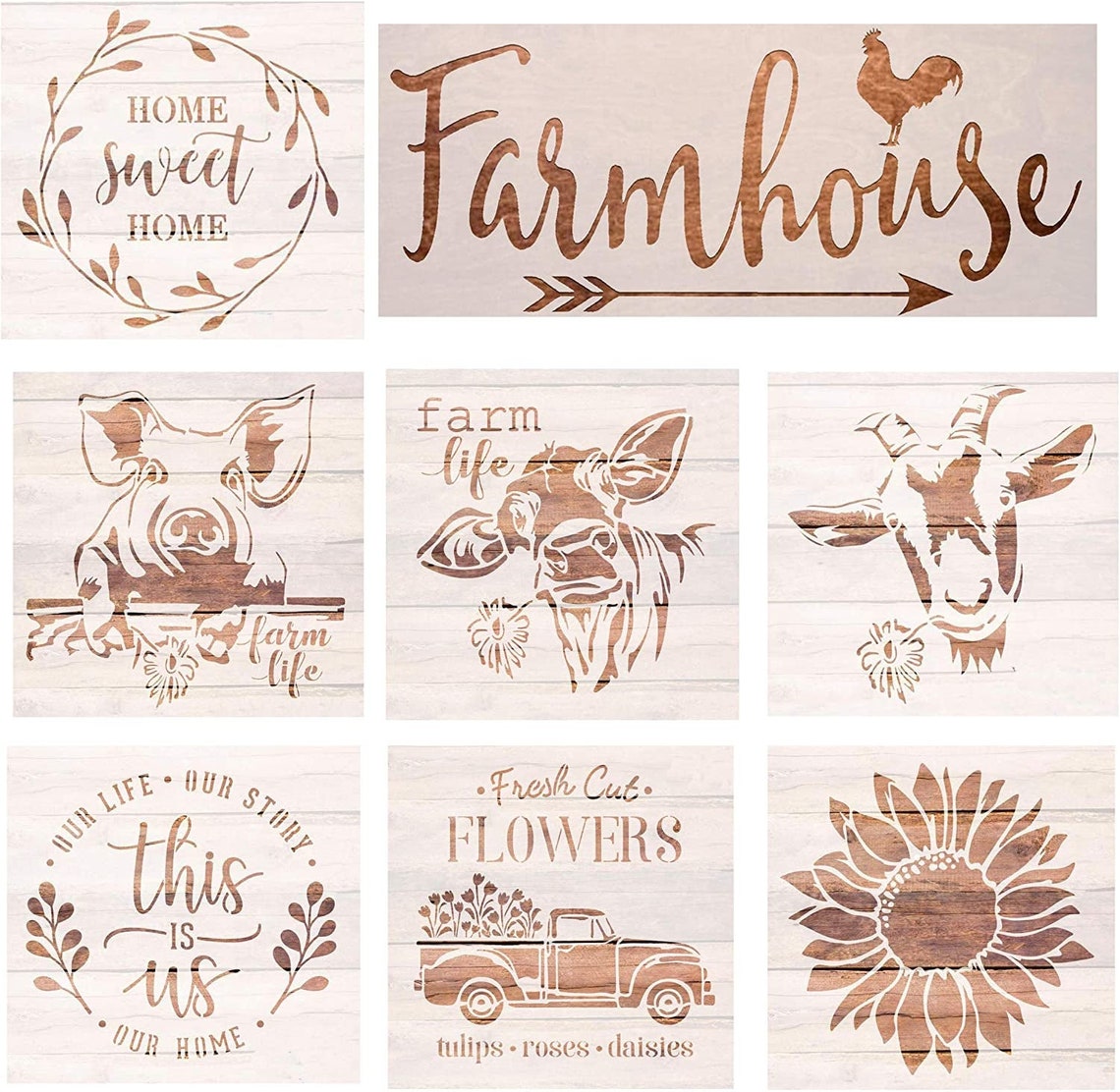 Farmhouse Stencils Farm Theme Reusable Stencils for Painting - Etsy