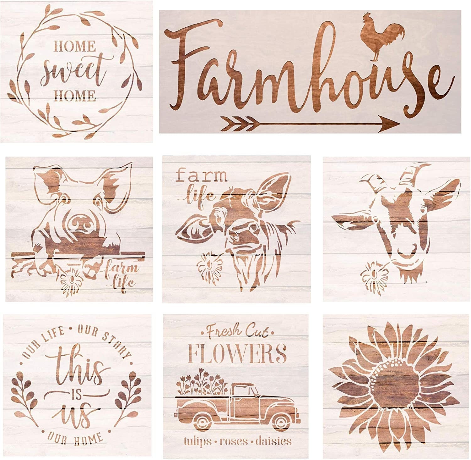 Farmhouse Stencils Farm Theme Reusable Stencils for Painting - Etsy