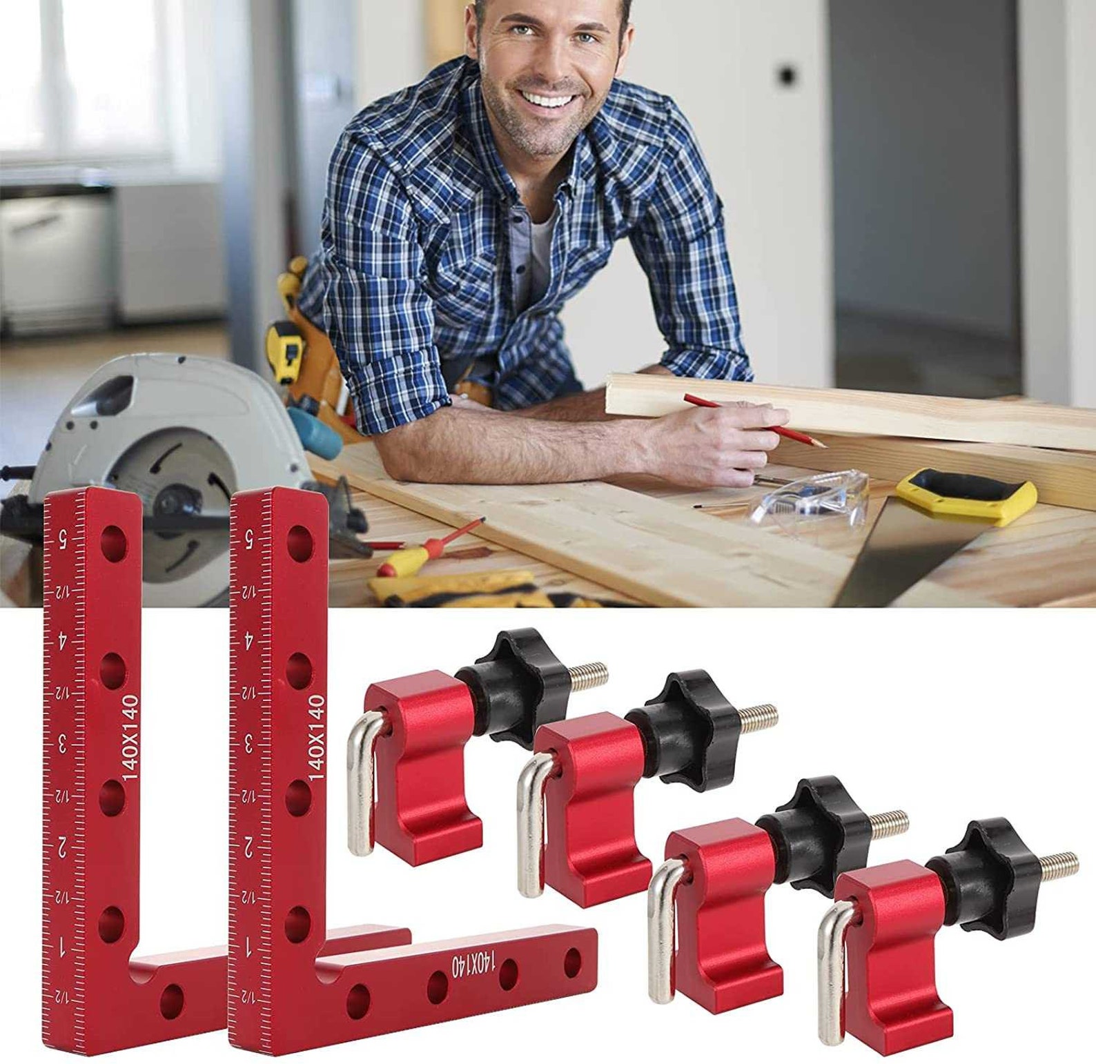 90 Degree Clamps for Woodworking Positioning Squares Right Angle Clamps ...