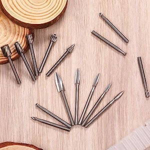15-piece Wood Carving and Engraving Drill Bit Set With Engraving ...