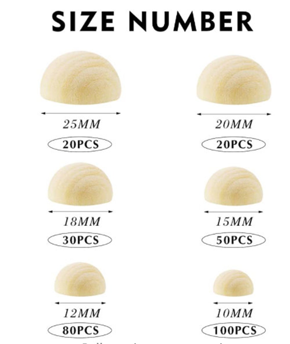 Natural Half Wooden Balls /split Wood Balls for DIY Projects for Adults ...