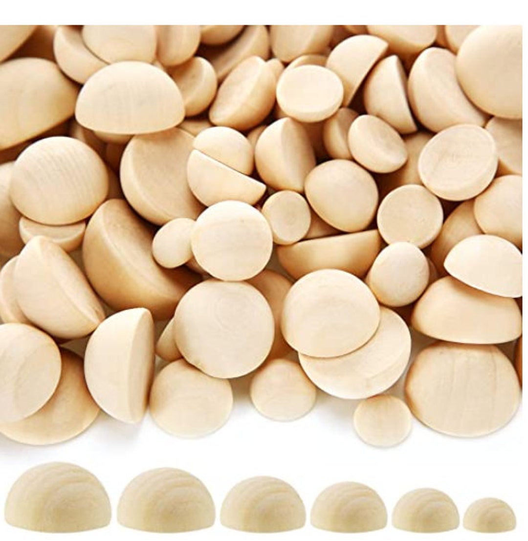 Natural Half Wooden Balls /split Wood Balls for DIY Projects for Adults ...