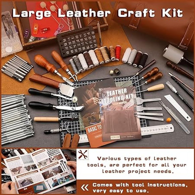 Leather Tooling Kit for Professionals: Craft, Cut, Engrave, Stamp, and ...