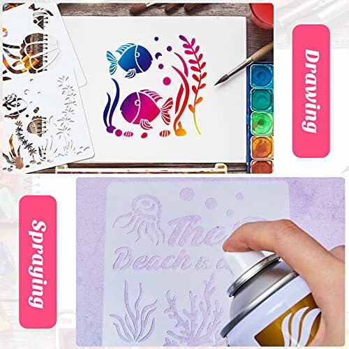 30 Ocean Creature Stencils: DIY Templates for Scrapbooking, Drawing ...