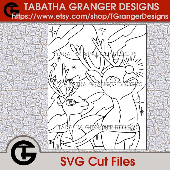 Rudolf the Red Nosed Reindeer Glitter Template - Etsy