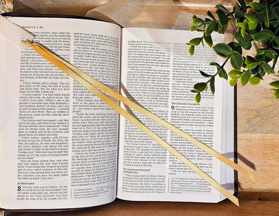 Gold Ribbon Bookmark for Bibles and Journals | 2 Stranded, 1/4 Inch - Etsy