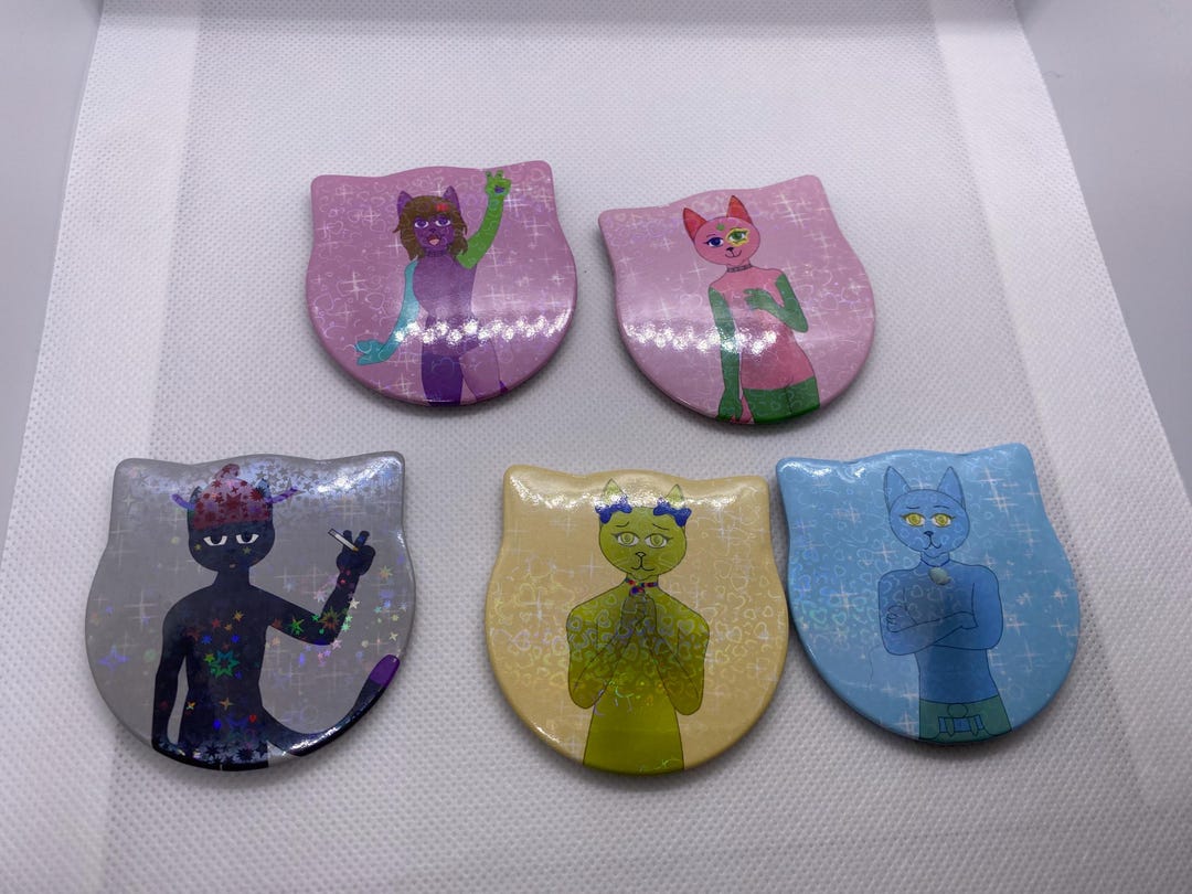 5 Main Cats - Cat Shaped Buttons - Etsy
