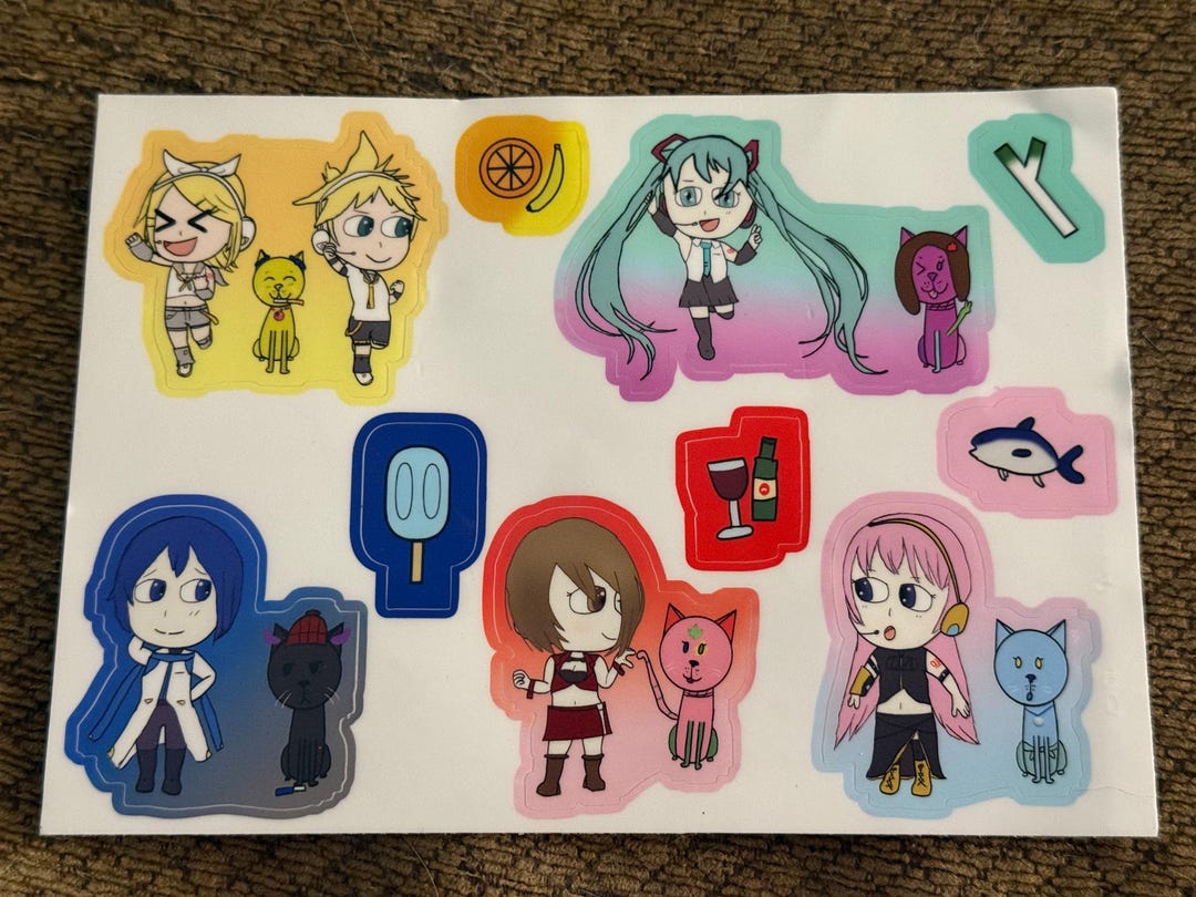 Original Character Cats X Virtual Idols Sticker Sheet 5x7 - Etsy