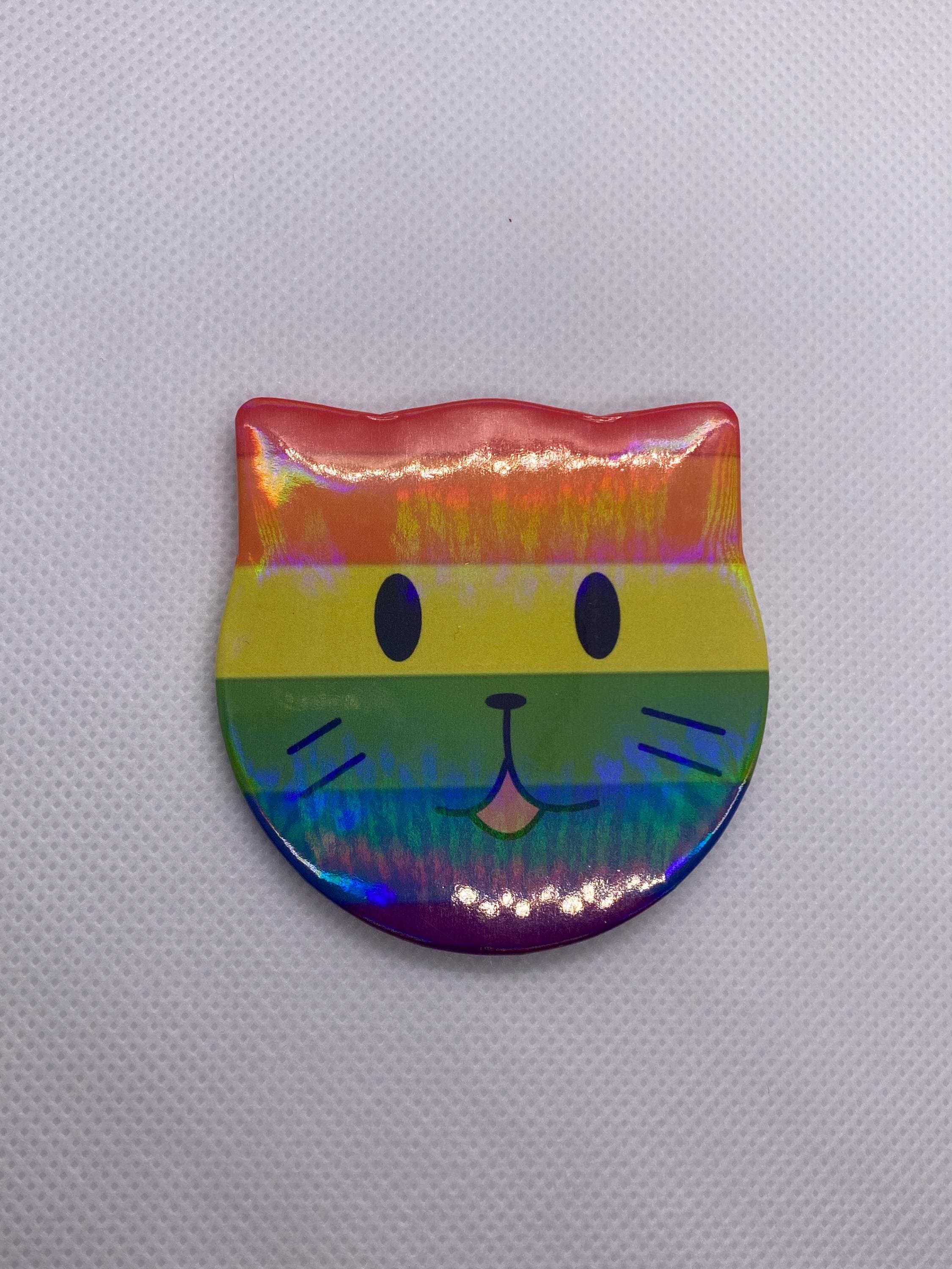Rainbow Kawaii Cat Shaped Pins - Etsy