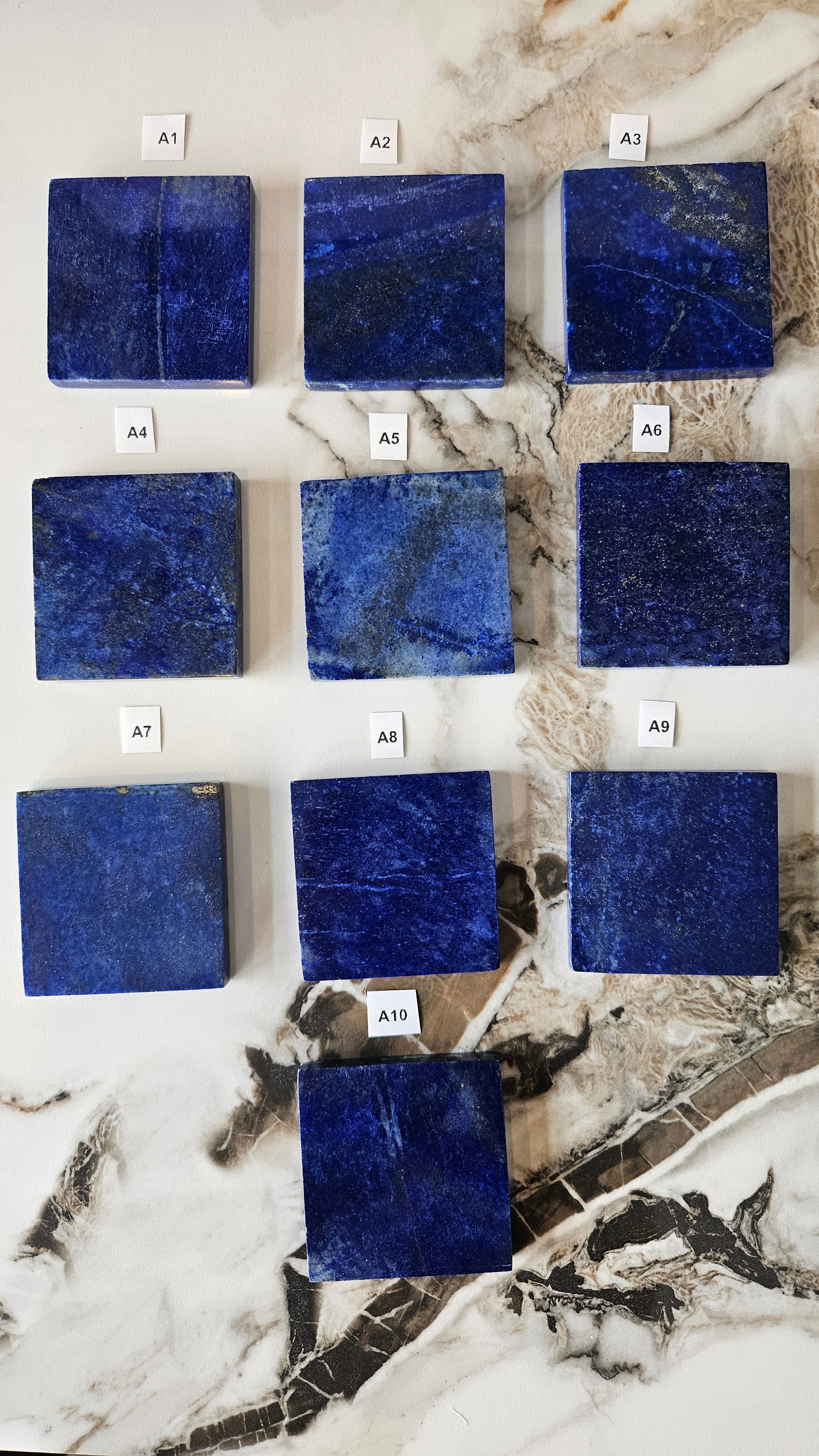 5x5 Cm Lapis Lazuli Stone Sided Tile, Handmade Tiles, Slate, Blue ...