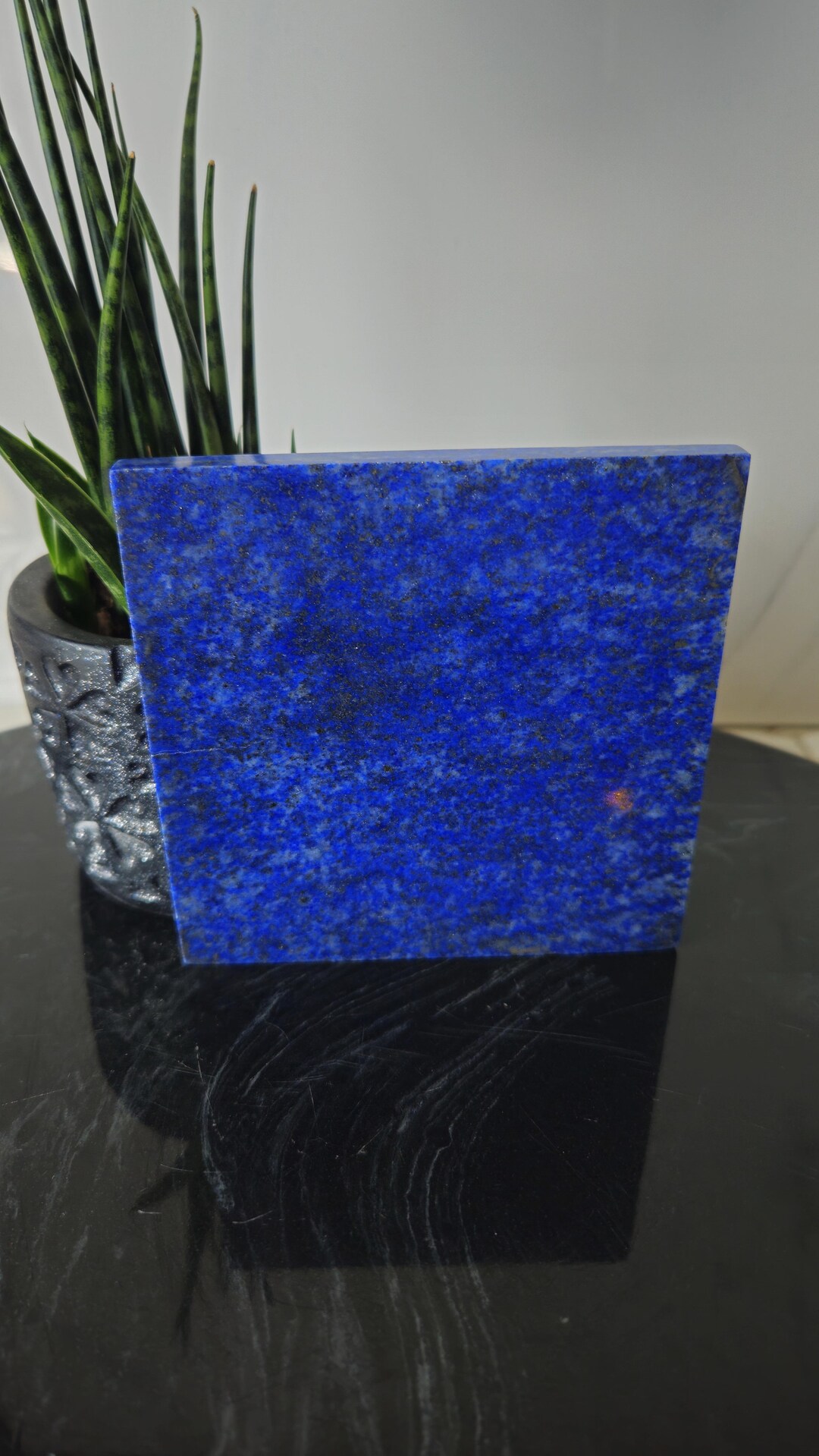 10x10 Cm Polished Stone Sided Tile | A+++ Lapis Lazuli, Chunky Stone, Lapis Lazuli, Worry Stone ...