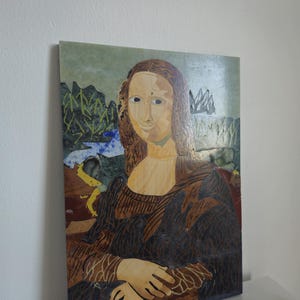 Handmade Mona Lisa Semi-precious Stone Patchwork Art - 30x25 Cm - Etsy