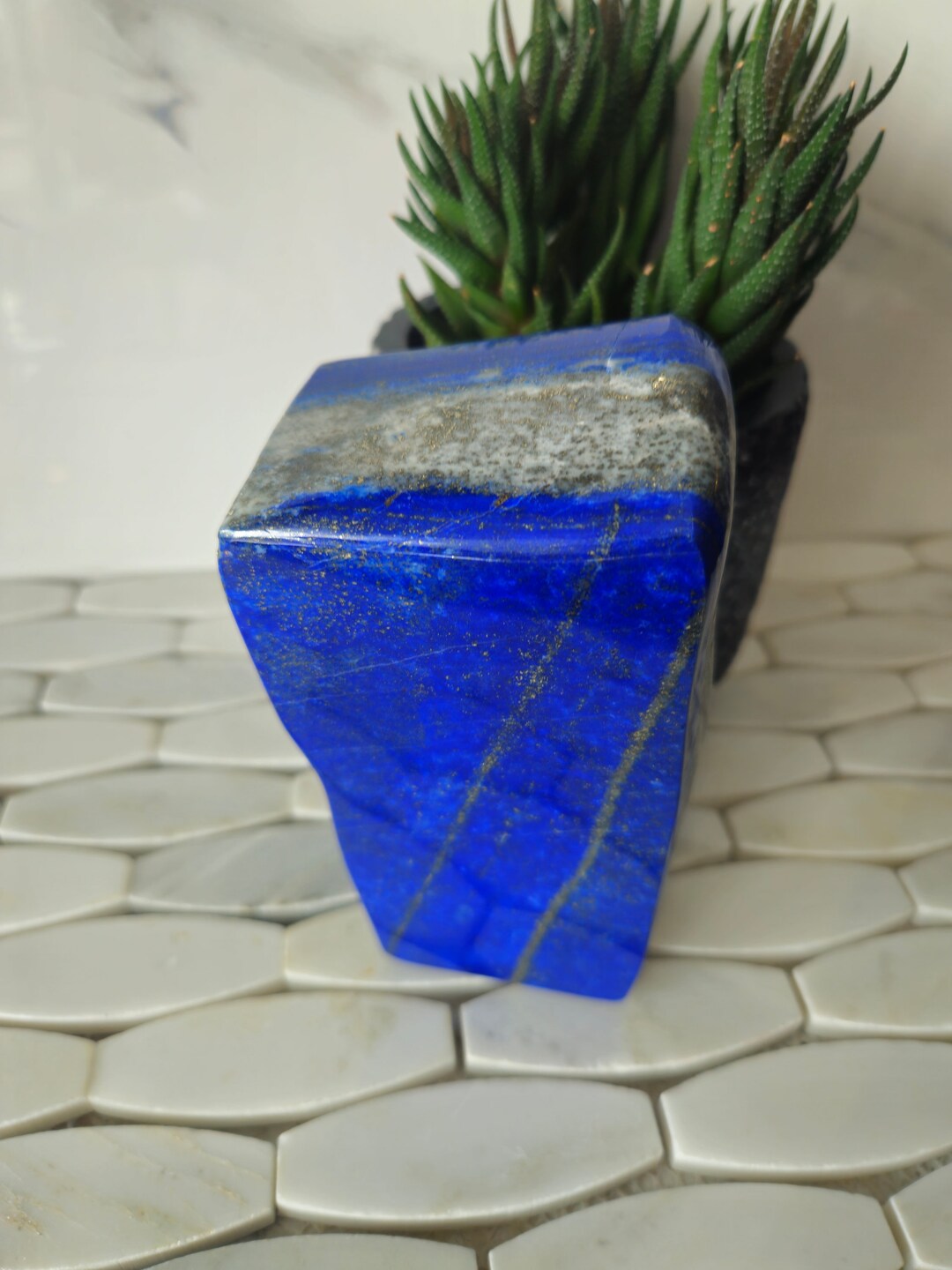 Healing Stone Afghan Lapis Lazuli Palm Stone 14 Cm | Smooth Calming ...