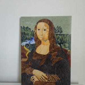 Handmade Mona Lisa Semi-precious Stone Patchwork Art - 30x25 Cm - Etsy