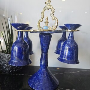 Handcrafted Lapis Lazuli Pálinka Cup Glasses Wine Whiskey Glass Teacup ...